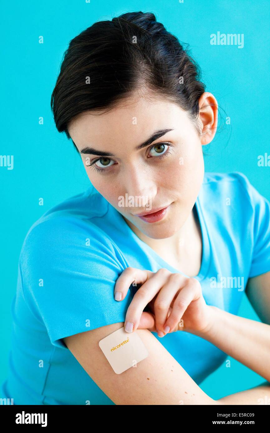 Woman with a patch Stock Photo - Alamy