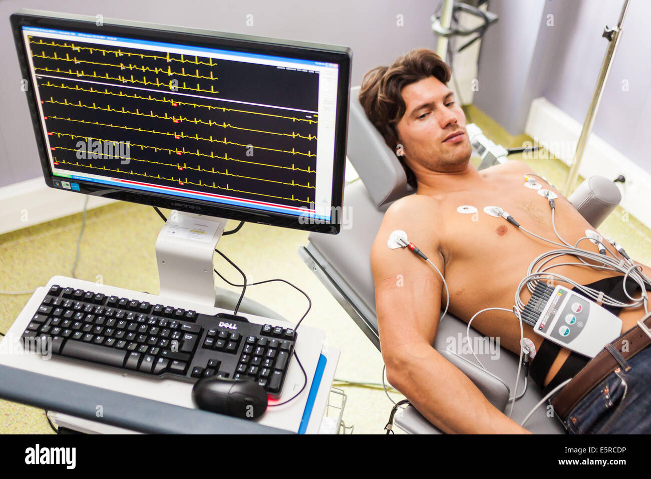 Portable Hospital Heart Monitor Portable Heart Monitor Stock Image