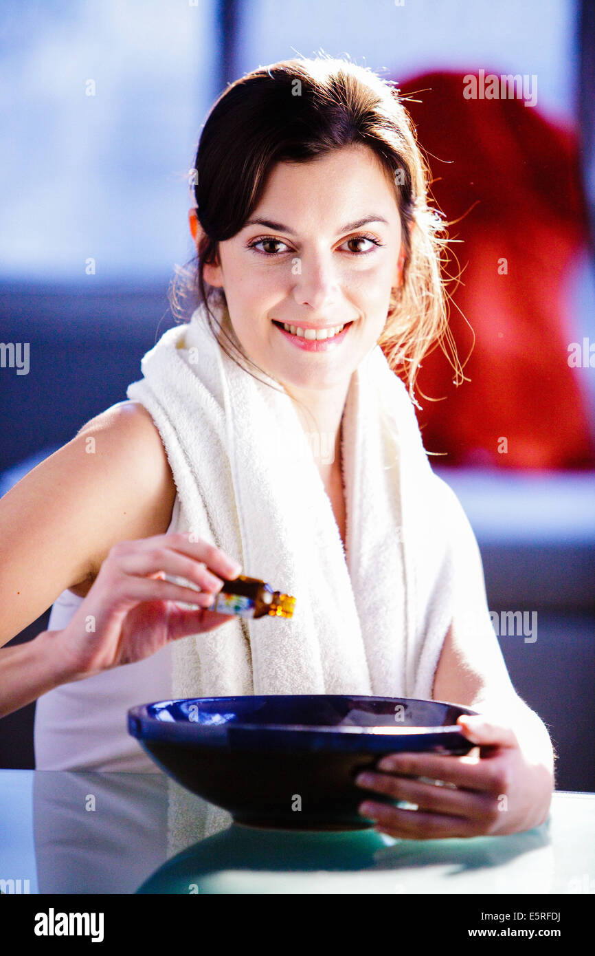 Essential oil inhalation hi-res stock photography and images - Alamy