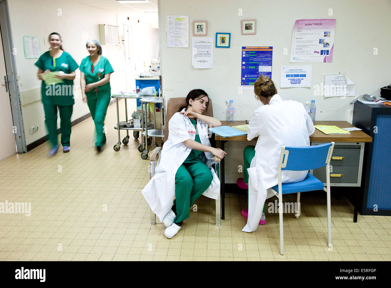 Midwives and nurses, Maternity department, Cochin hospital, Paris ...