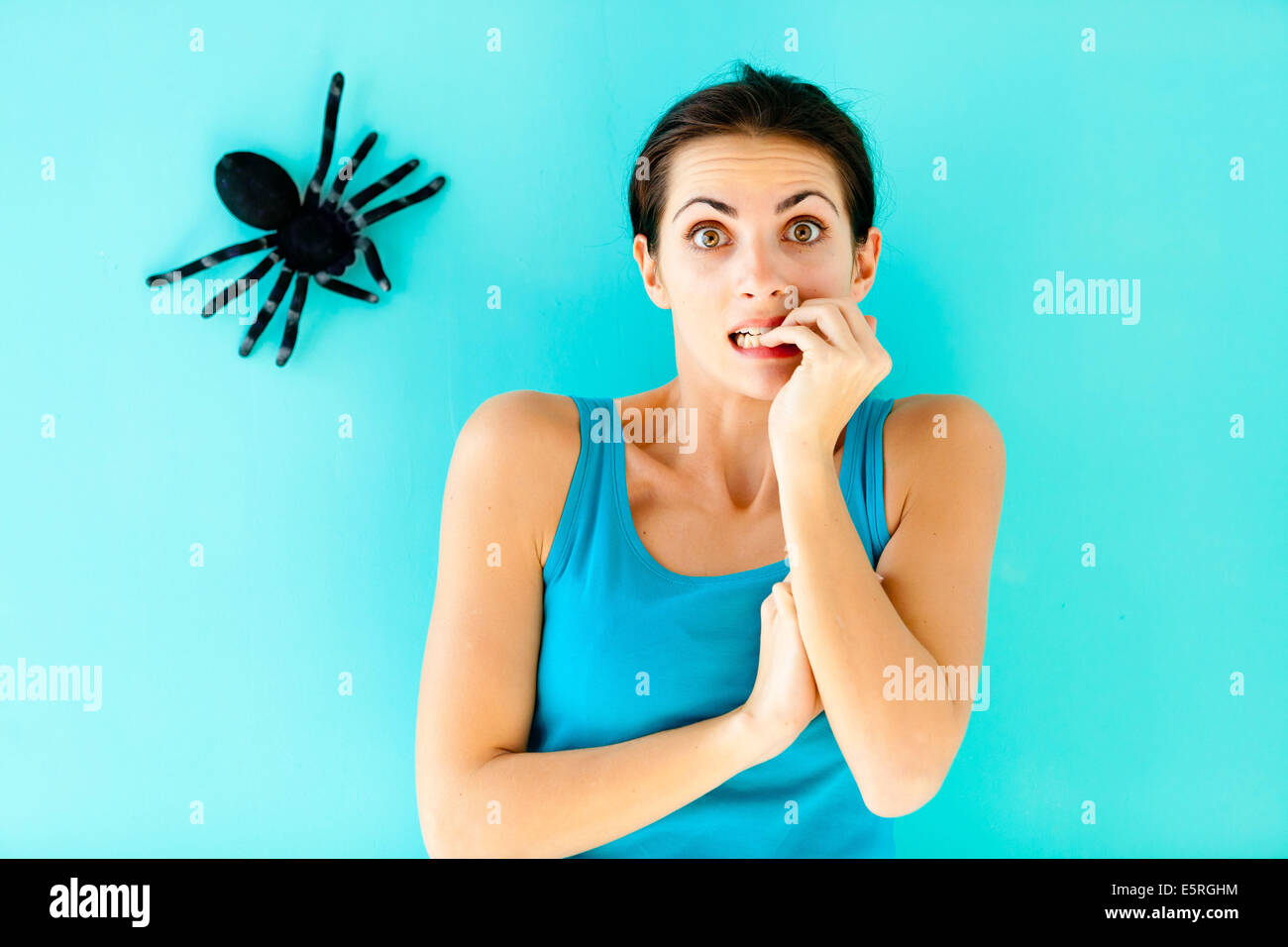 Conceptual image of arachnophobia Stock Photo - Alamy