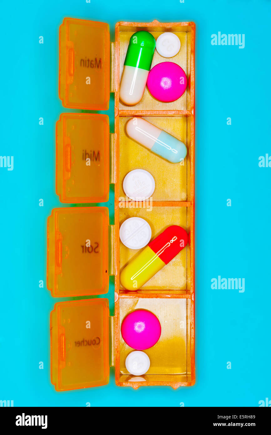 Medication tablets pills pill box hi-res stock photography and images ...