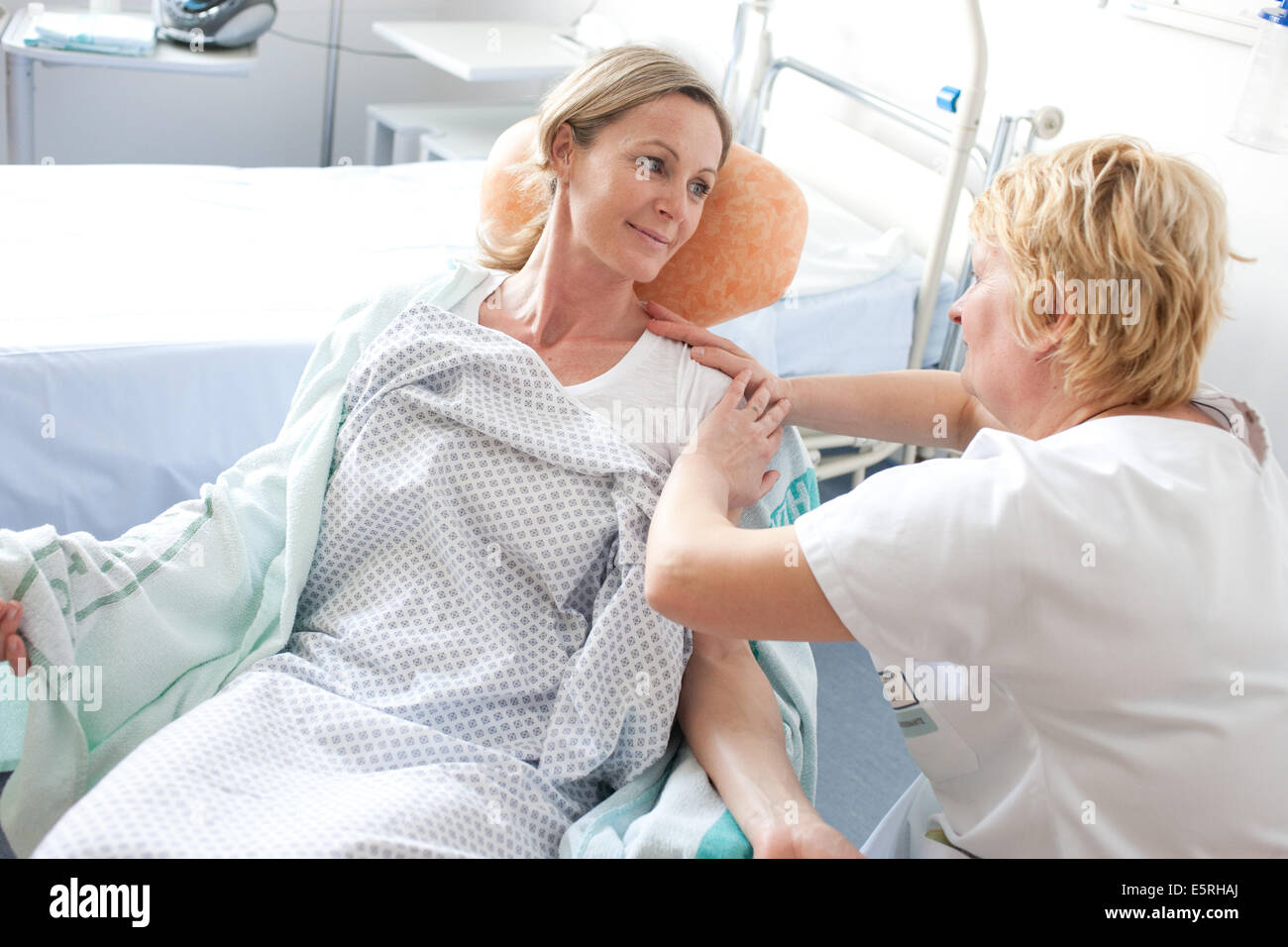 Comfort care and well-being made by an auxiliary nurse trained to feel ...