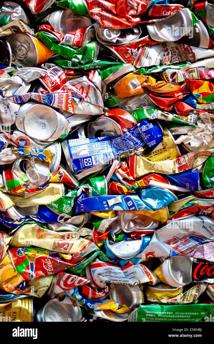 Recycling of drinks cans Stock Photo - Alamy