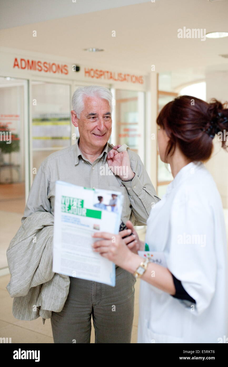 Hospital admission hall, Limoges hospital, France Stock Photo - Alamy