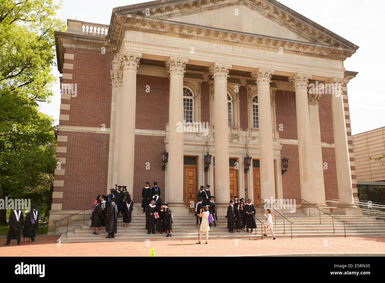 Graduating students await on Chapin Hall steps for parade to their ...