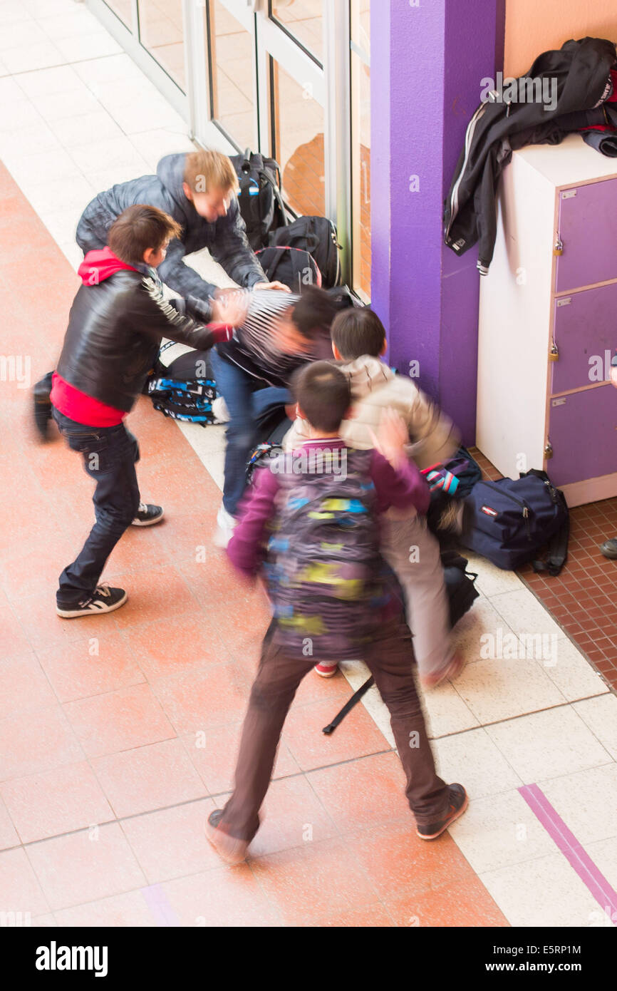 Fight in a college Stock Photo - Alamy