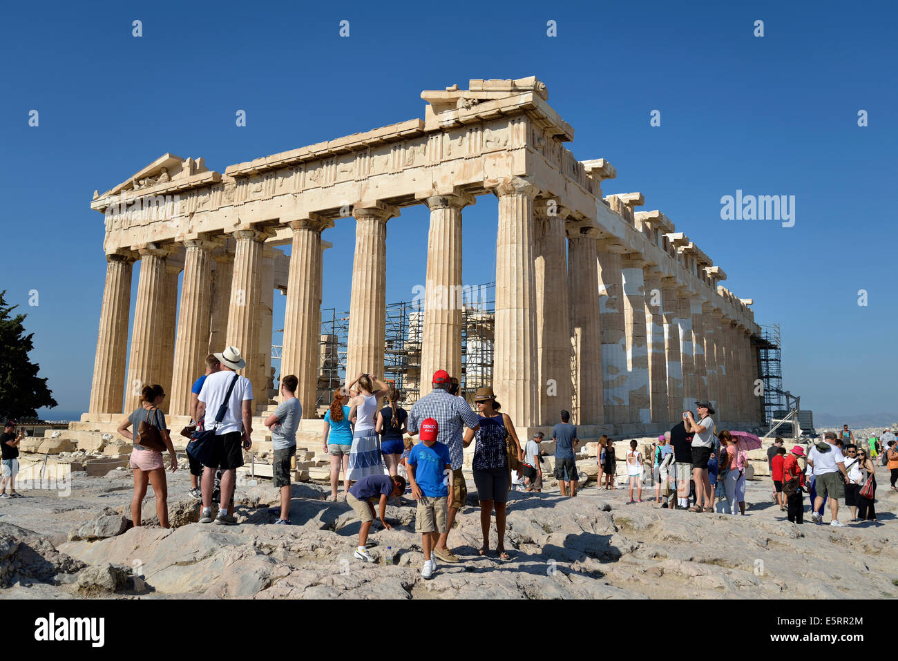 Tourists in Acropolis of Athens, Greece Stock Photo - Alamy