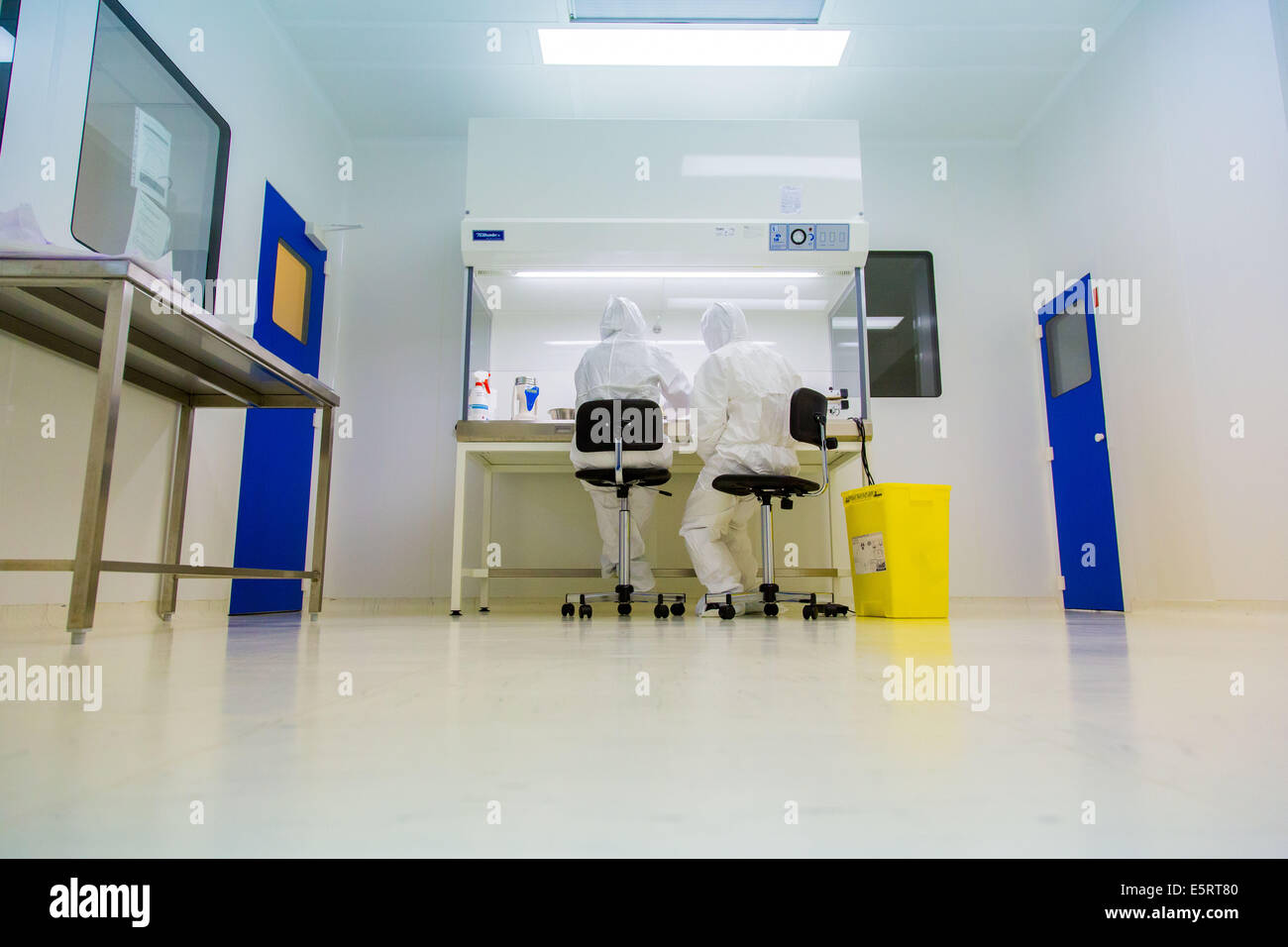 Preparation of a skin donation in a cleanroom before preservation, cell ...