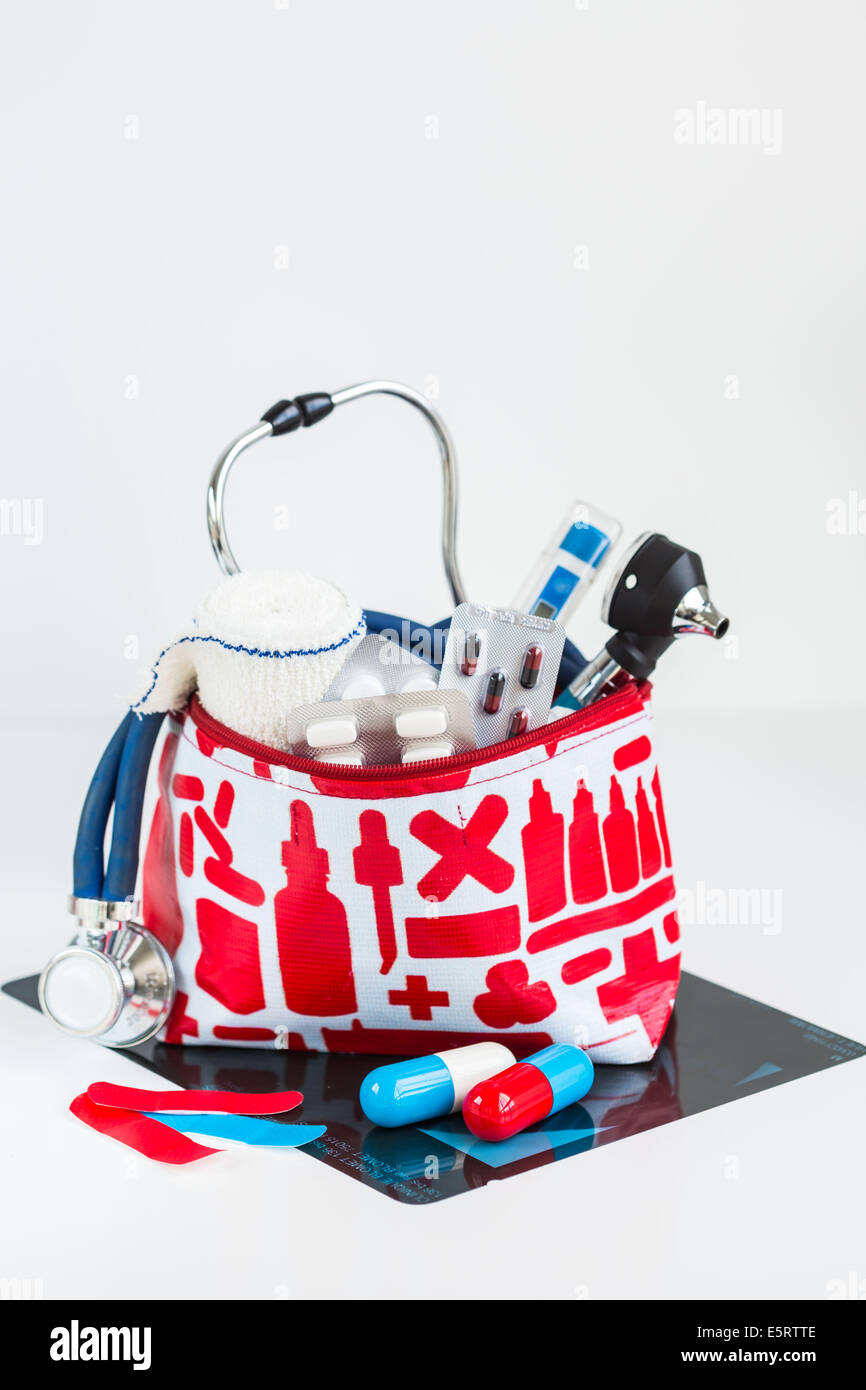 Clear first aid kit Stock Photo - Alamy