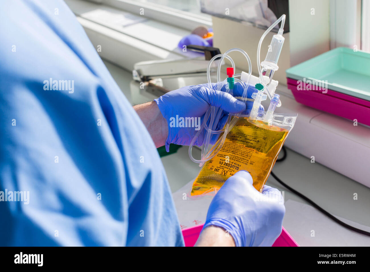 Sterile preparation of chemotherapy. Limoges hospital pharmacy Stock ...