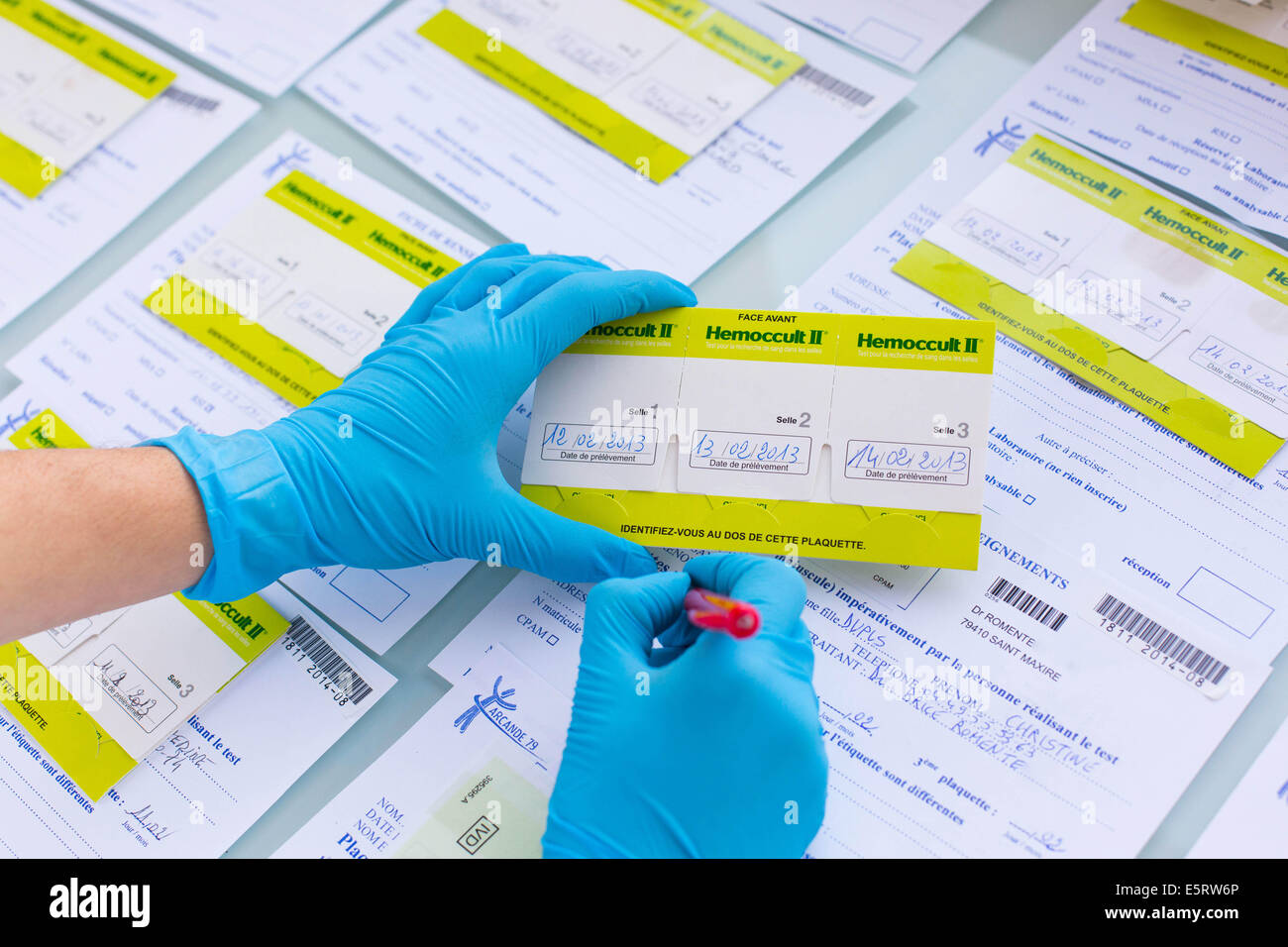Hemoccult test in laboratory Stock Photo - Alamy