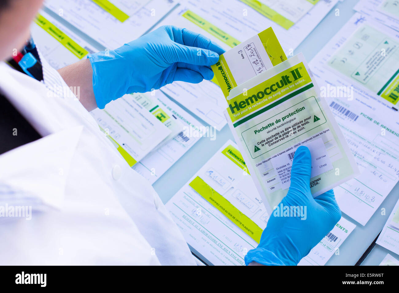 Hemoccult test in laboratory Stock Photo - Alamy