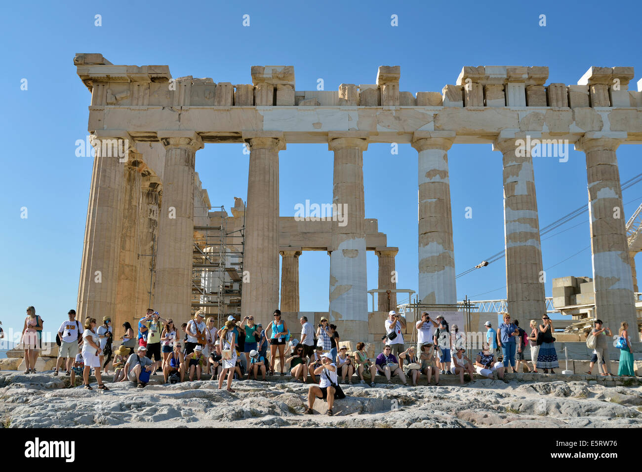 Tourists in Acropolis of Athens, Greece Stock Photo - Alamy