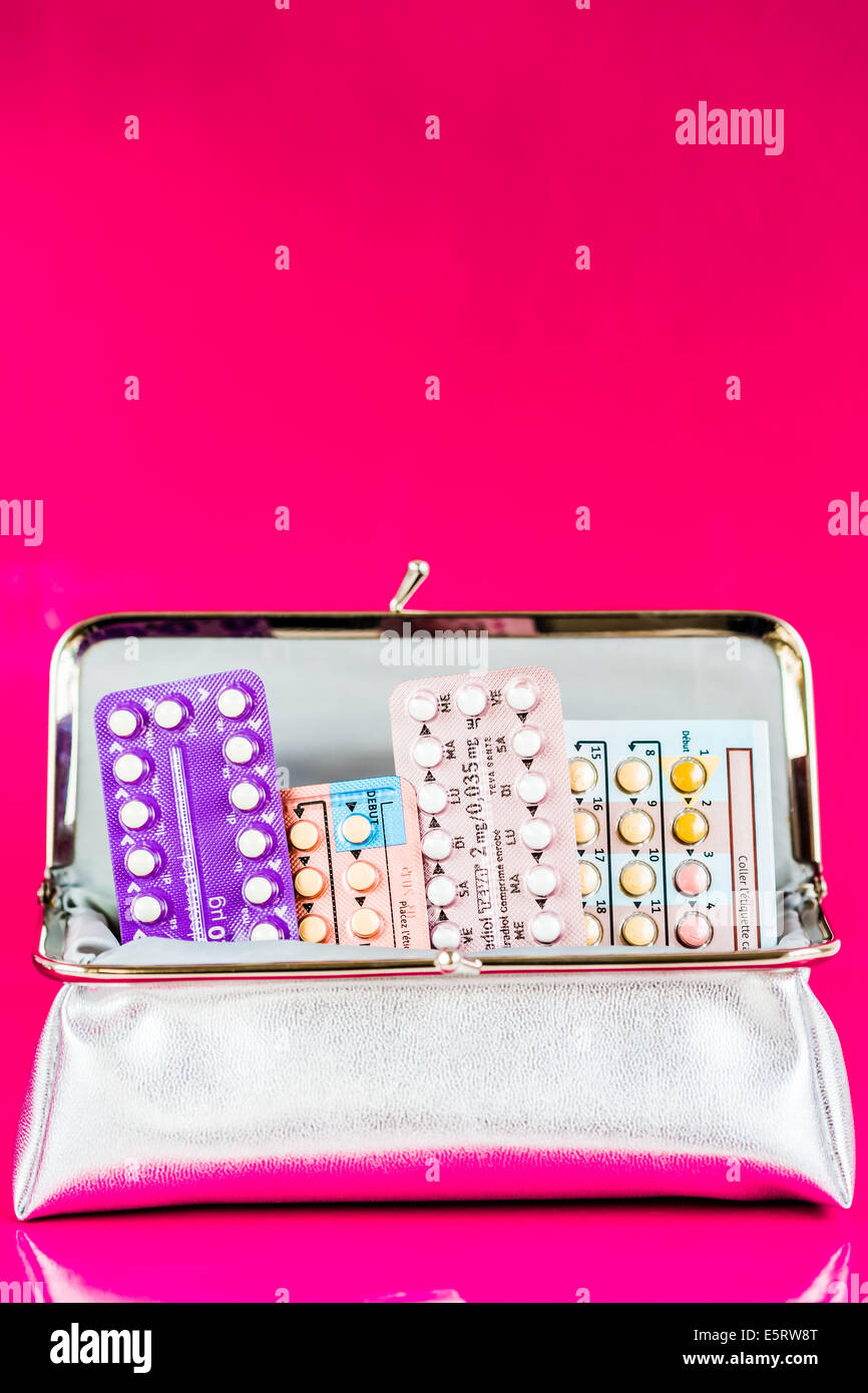 Contraceptive pills in a case Stock Photo - Alamy