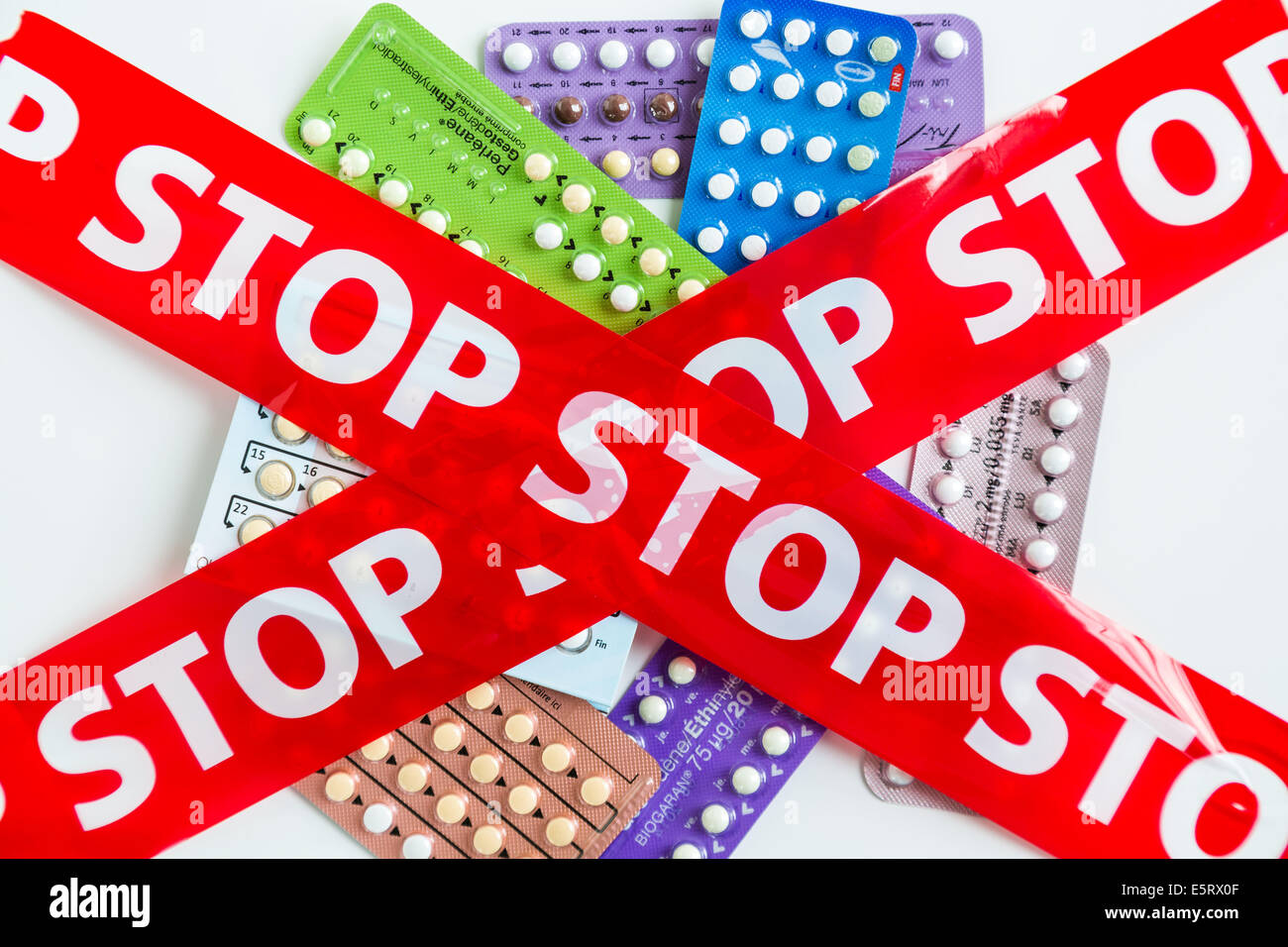 Conceptual image on stopping contraceptive pill Stock Photo - Alamy