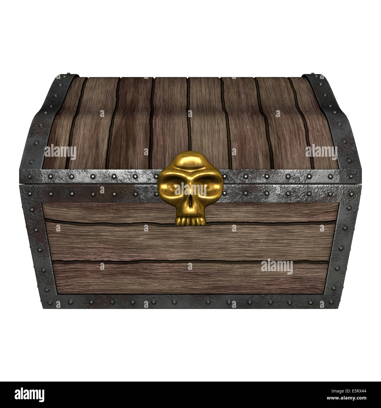 3D digital render of a locked treasure chest isolated on white ...