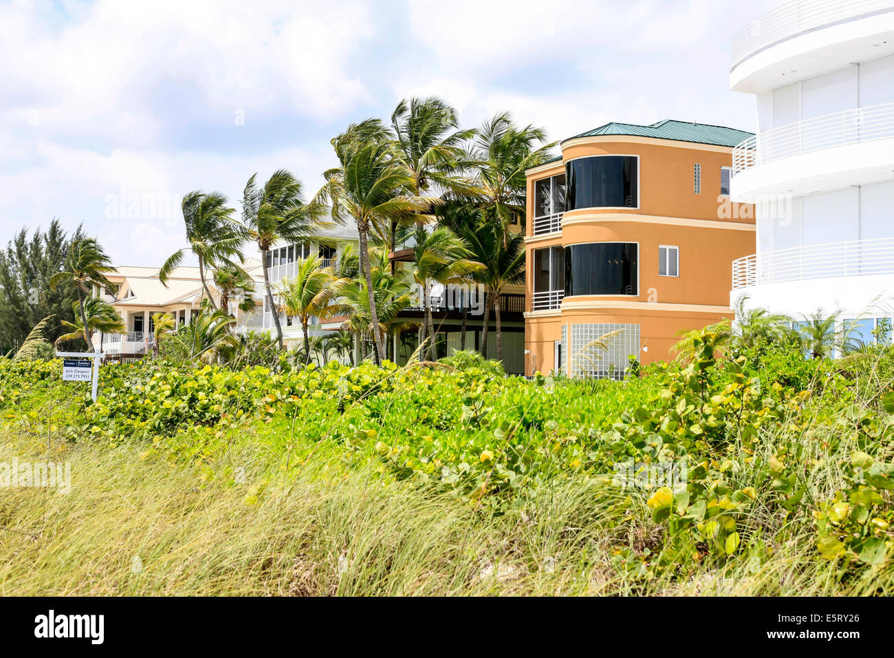 Beach front housing on Bonita beach in Florida Stock Photo - Alamy