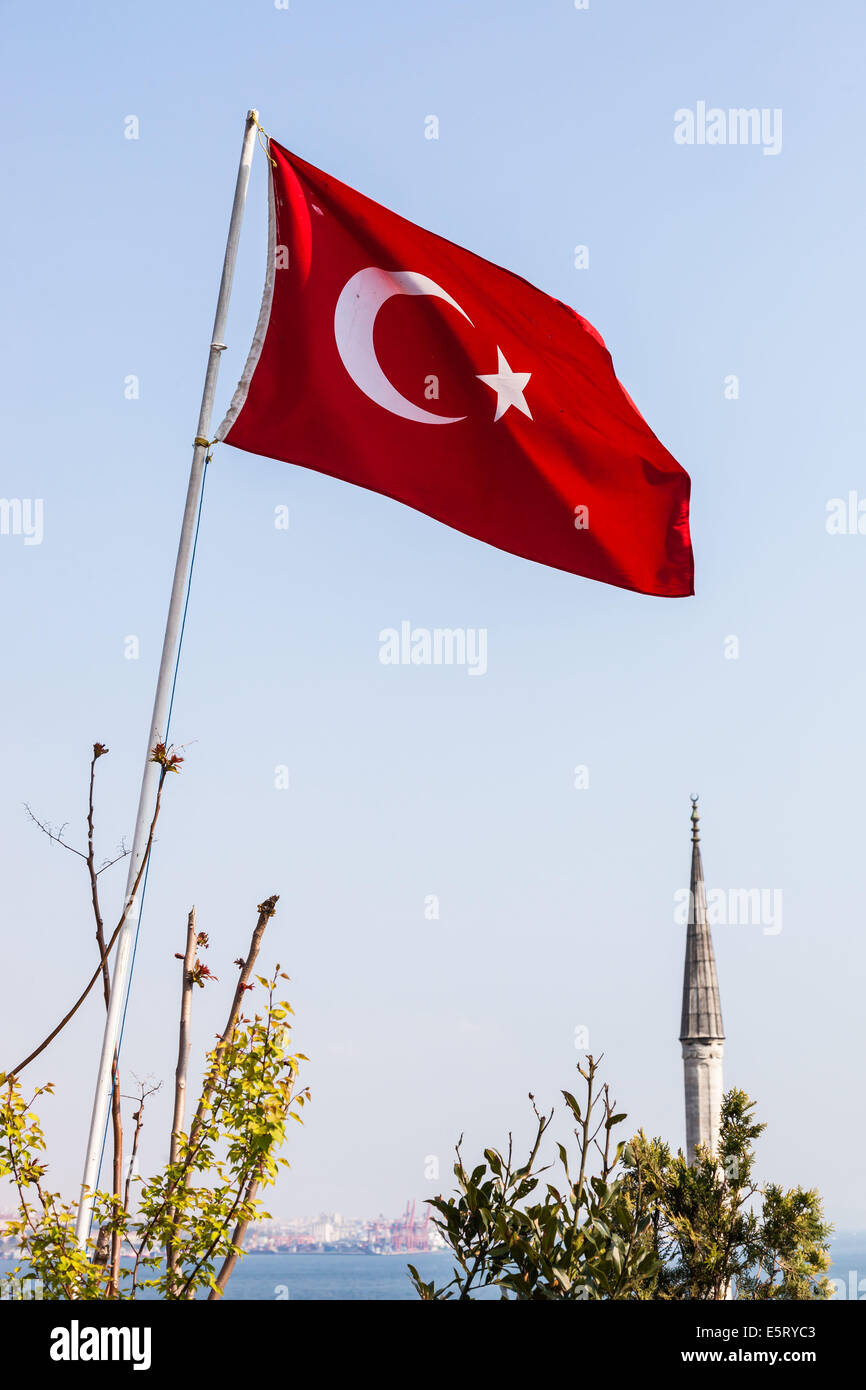 Turkish flag in Istanbul, Turkey Stock Photo - Alamy
