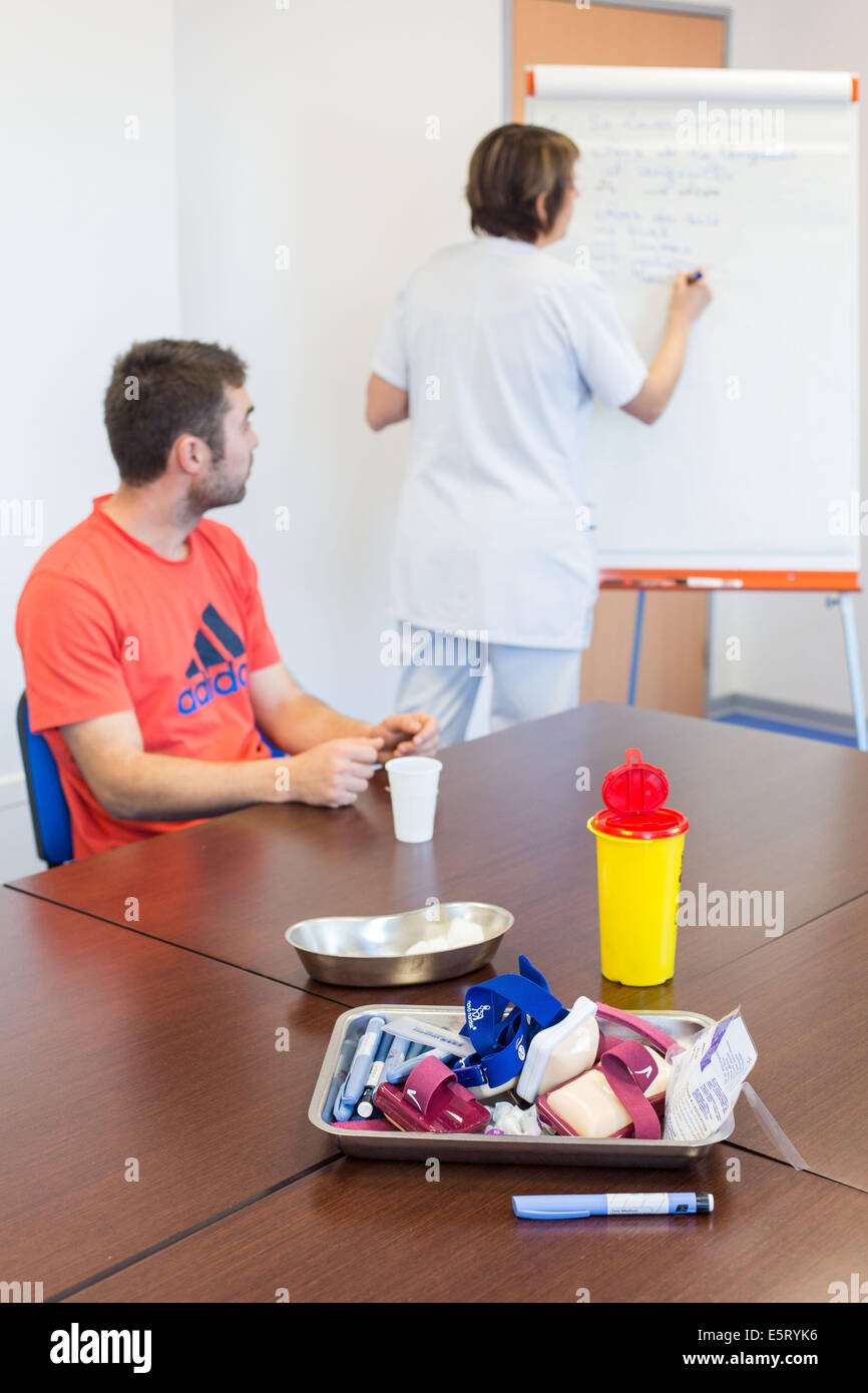 Diabetes workshop, education programme for diabetic patients led by a ...