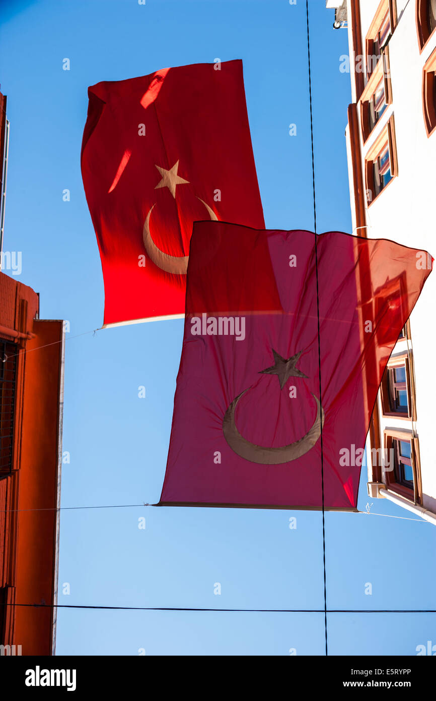 Turkish flags in Istanbul, Turkey Stock Photo - Alamy