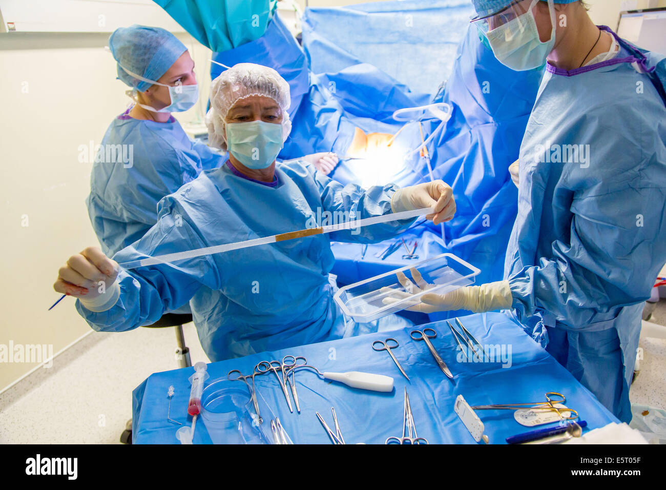 Treatment of urinary incontinence by placing strips TOT (Trans ...