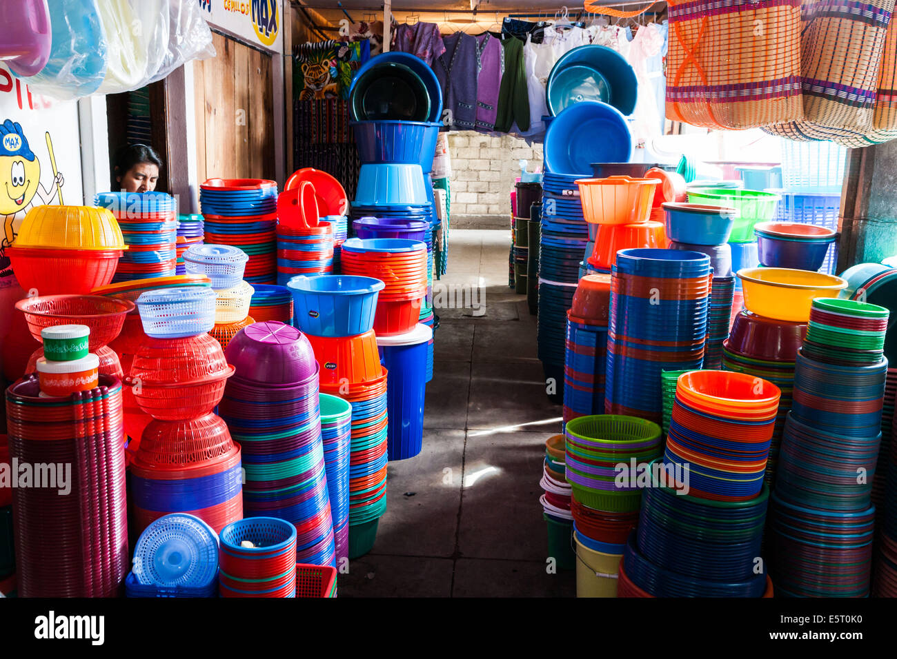 Plastic products used throughout the home and in domestic life Stock ...