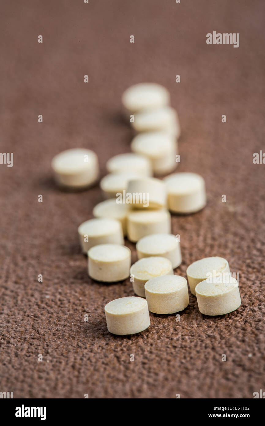 Tablets of fluor Stock Photo - Alamy