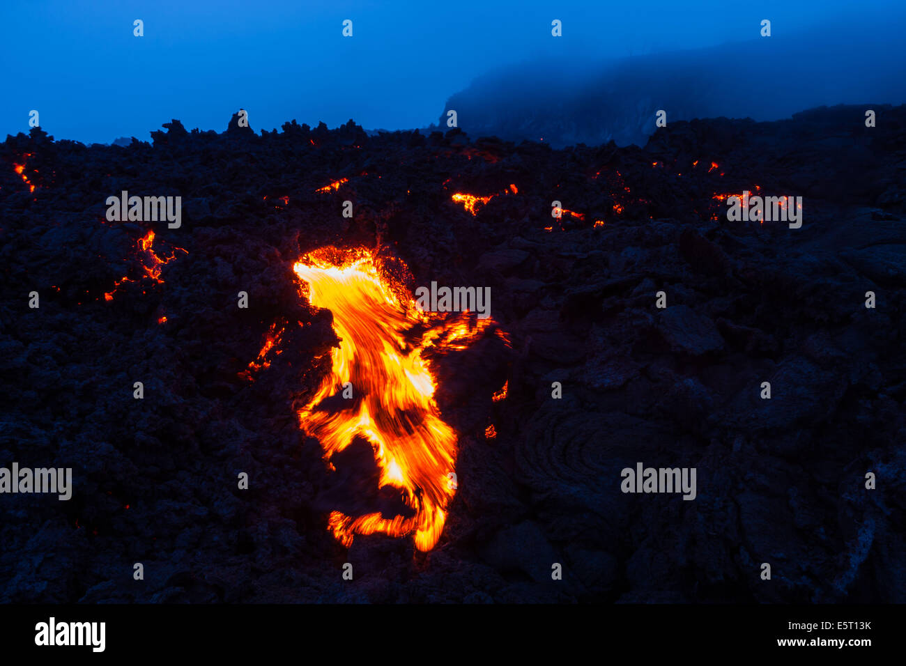 Eruption of the volcano Pacaya, 2 552 m high, near Antigua, Guatemala ...