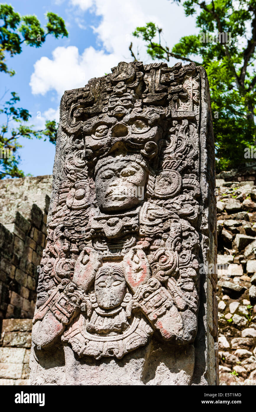 Stele at Copan, mayan archaeological site in Honduras Stock Photo - Alamy