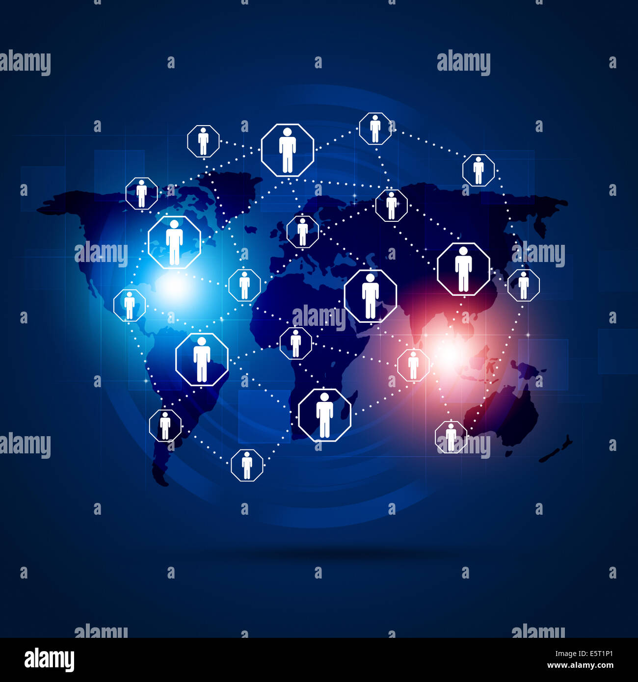 concept interface of global web connections and communications Stock ...