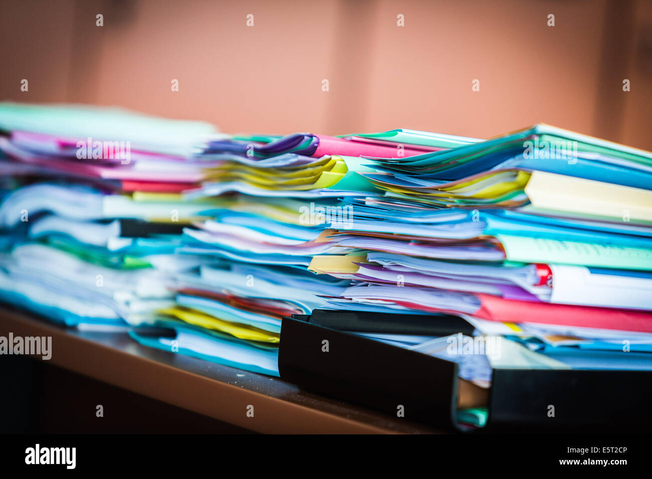 Files on a desk Stock Photo - Alamy