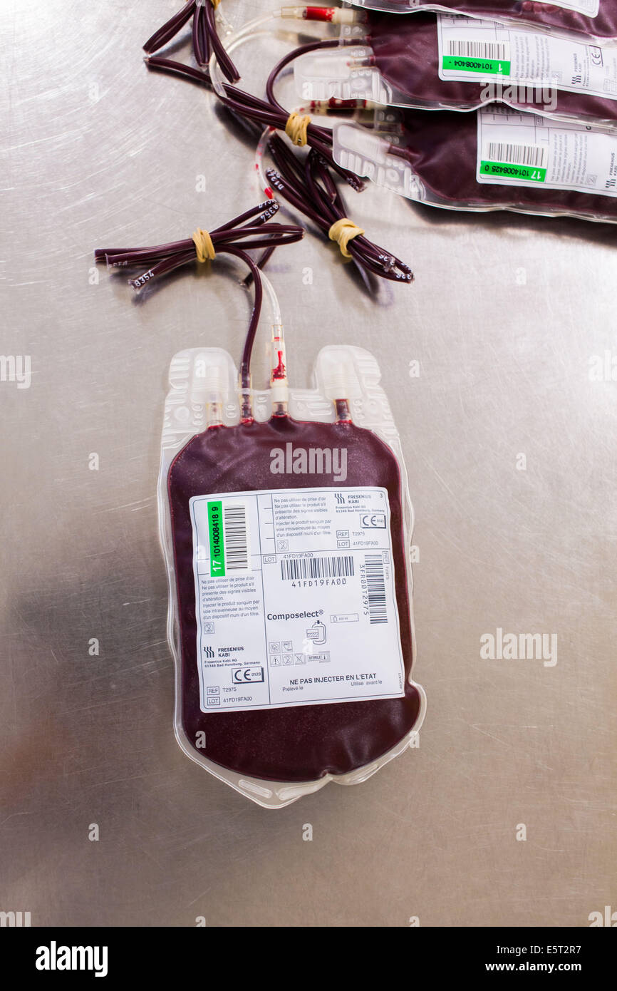 Blood bags, donor blood processing, Army Blood Transfusion Service ...
