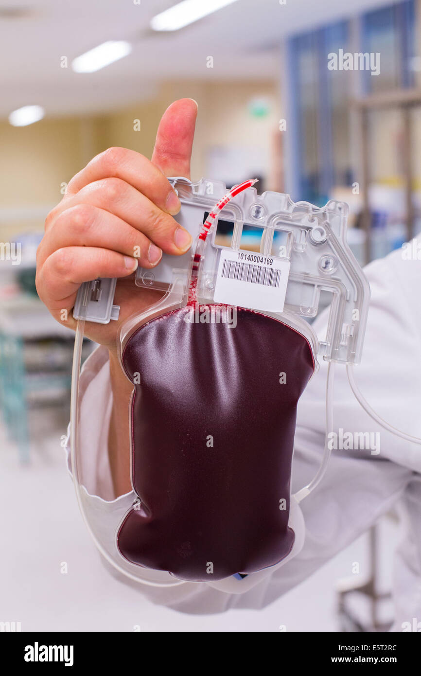 Blood bag, donor blood processing, Army Blood Transfusion Service (CTSA ...