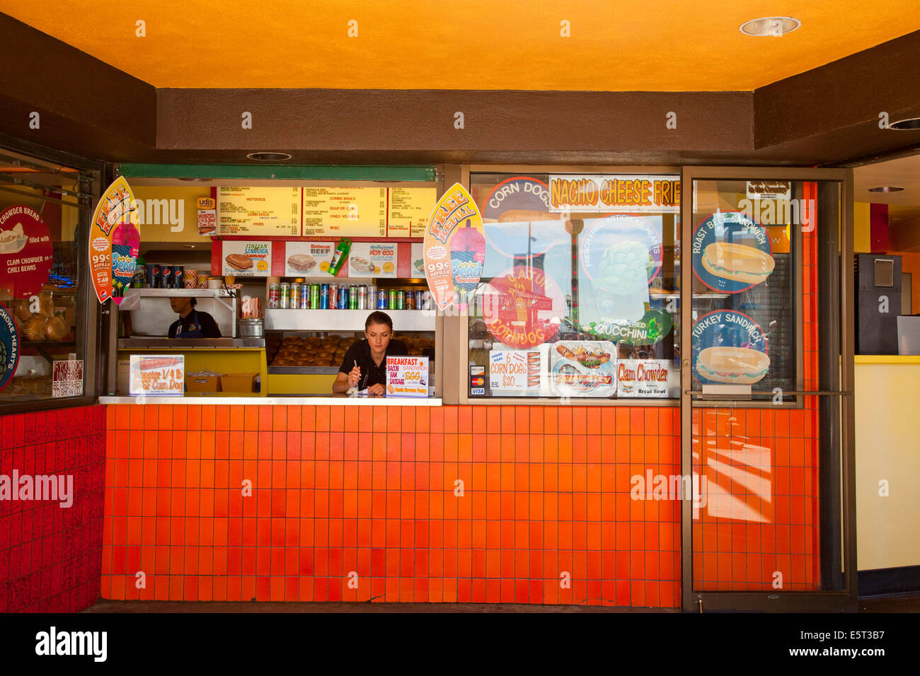 Worker at Amusement Park, Santa Cruz, California, United States of ...