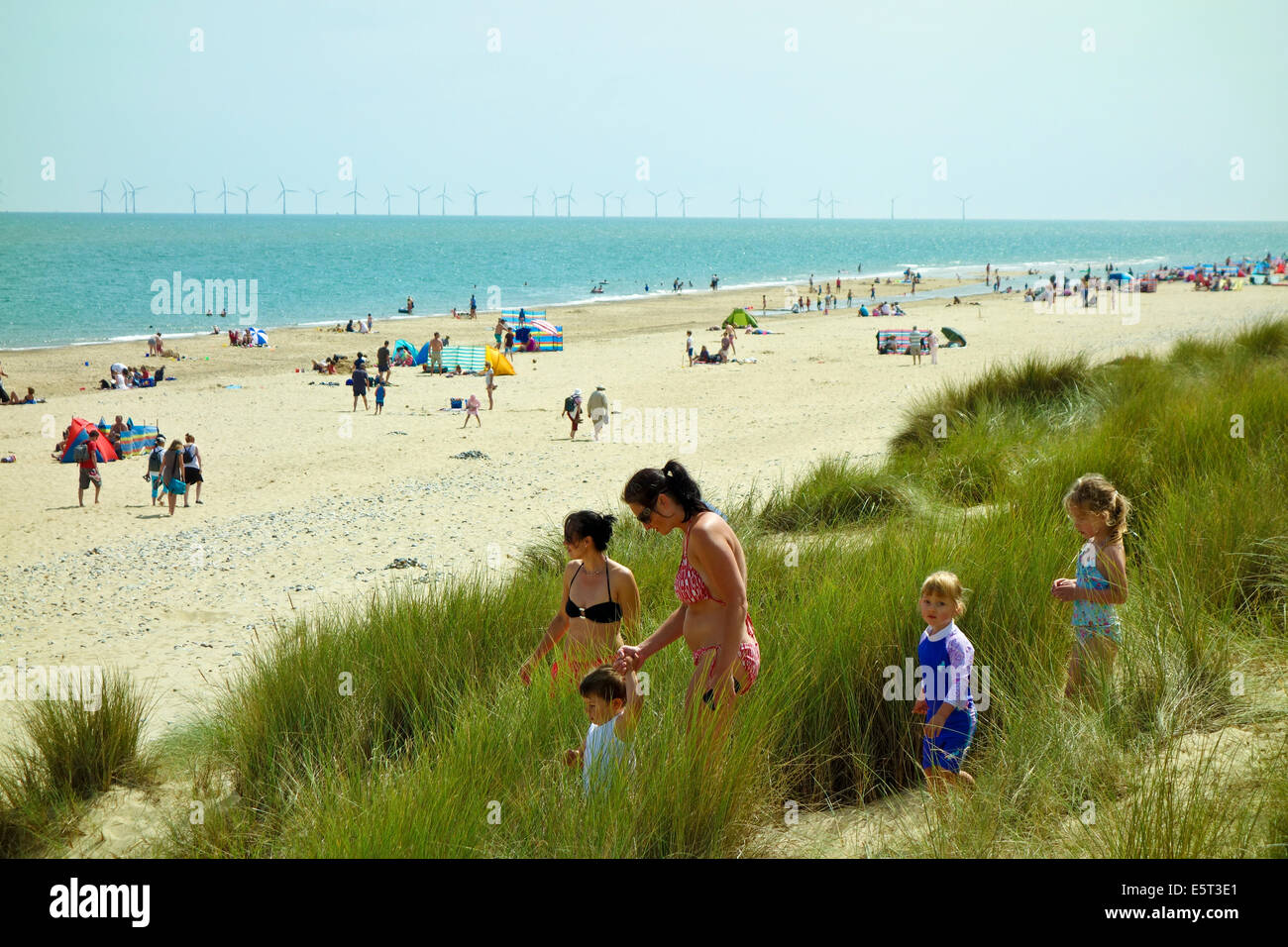 English sunny beach Sunny beach Winterton Norfolk England UK Stock ...
