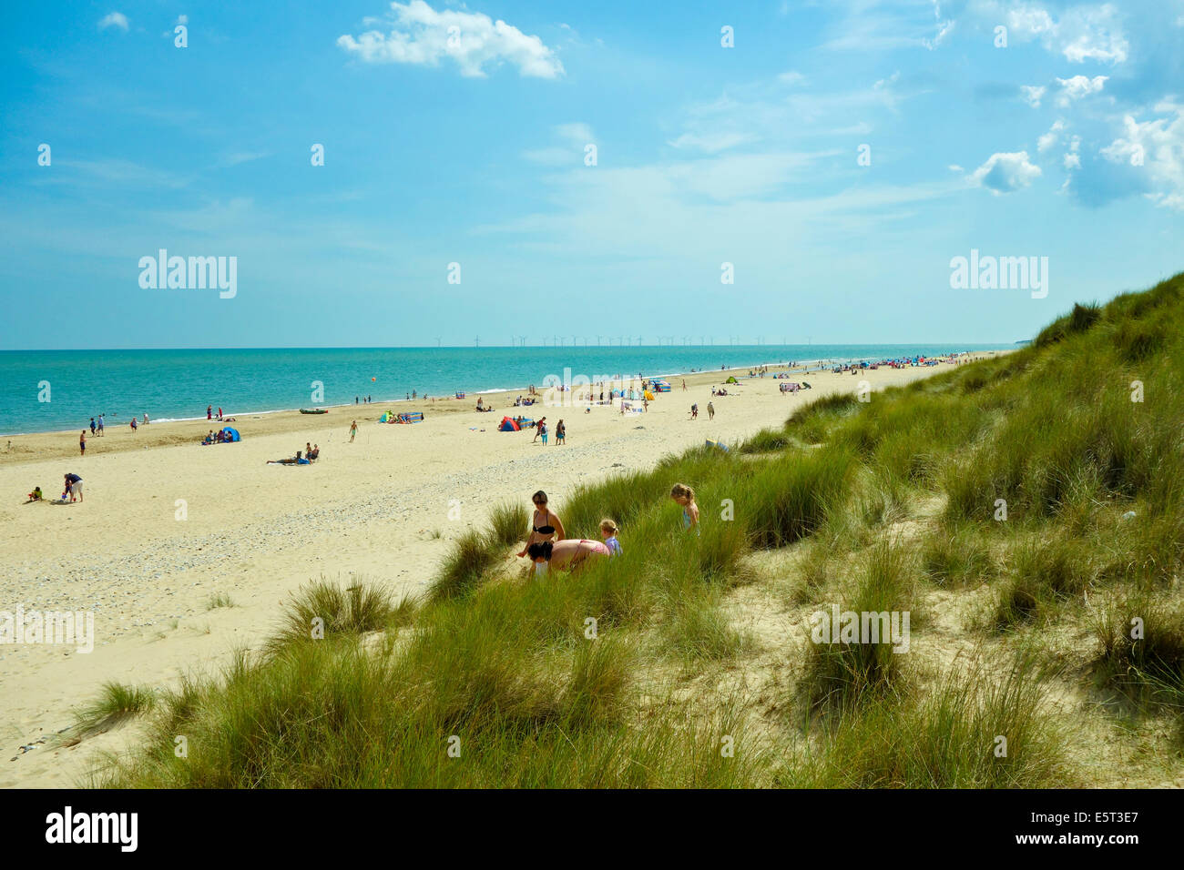 English sunny beach Sunny beach Winterton Norfolk England UK Stock ...