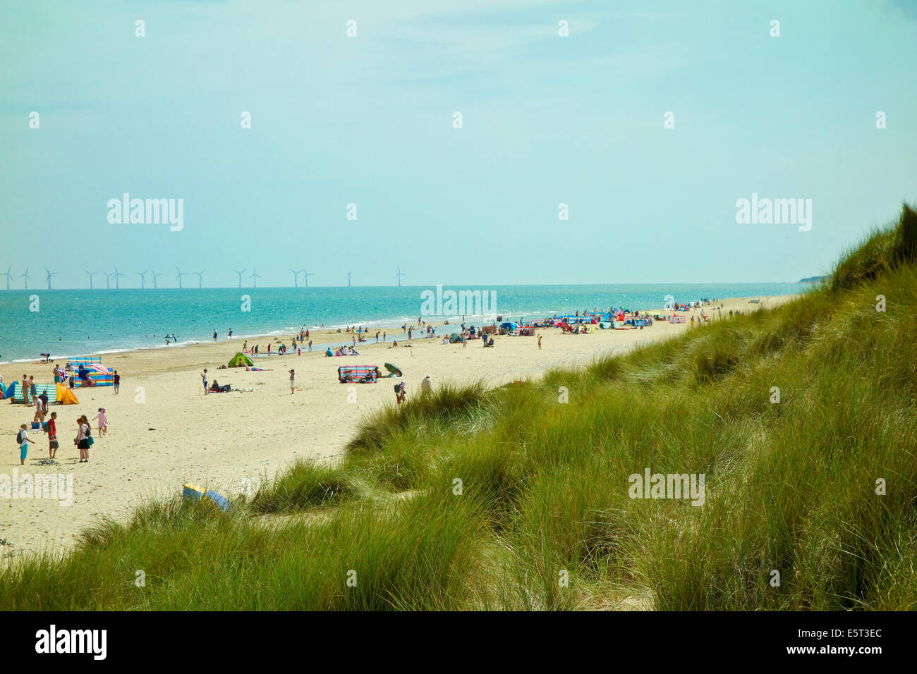 English sunny beach Sunny beach Winterton Norfolk England UK Stock ...
