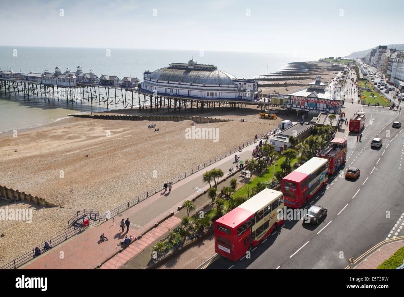 Eastbourne seafront and its pier, before a fire destroyed a large part ...