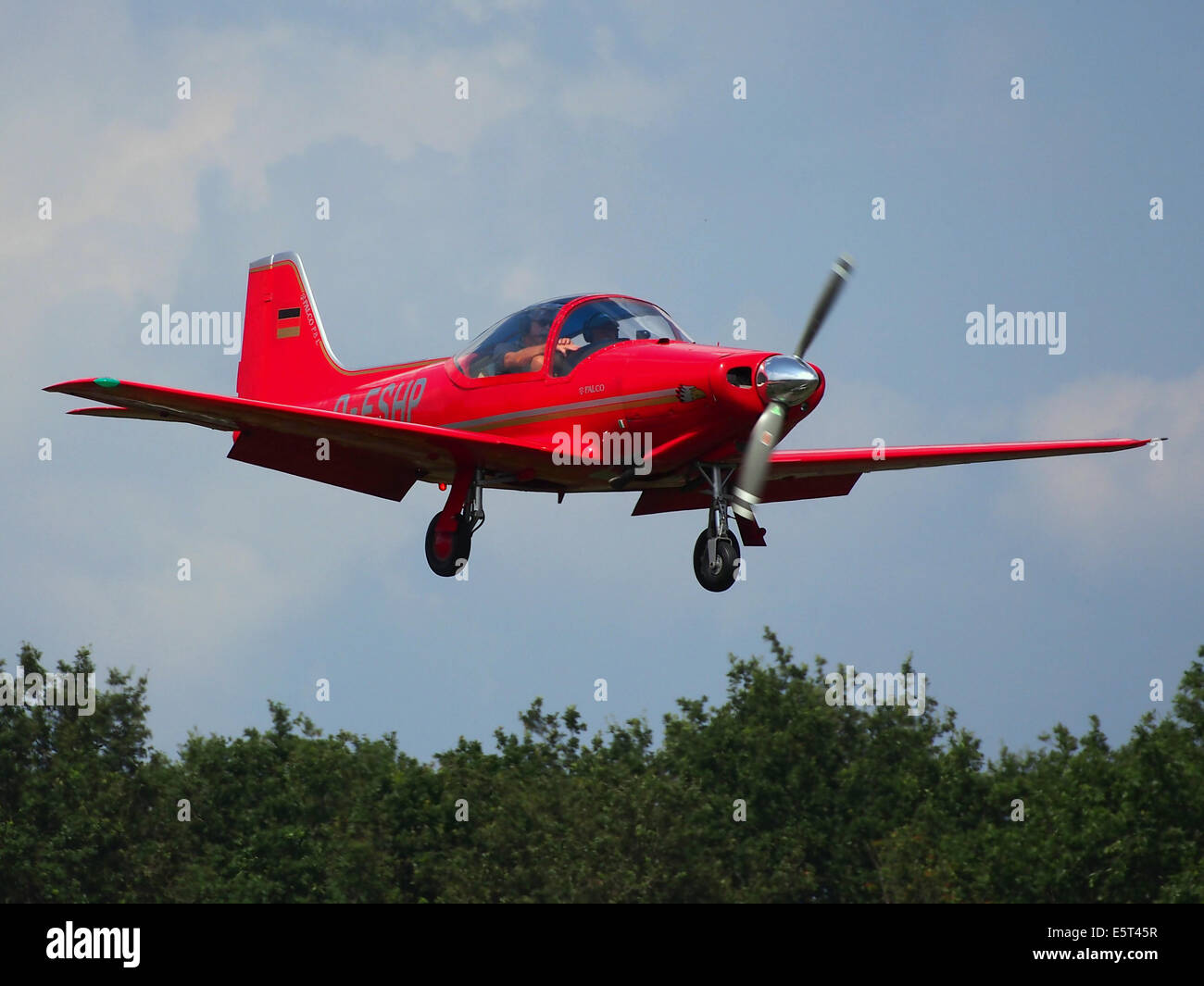 D-ESHP is a Laverda F8L Falco aircraft seen at Hilversum Airport ...