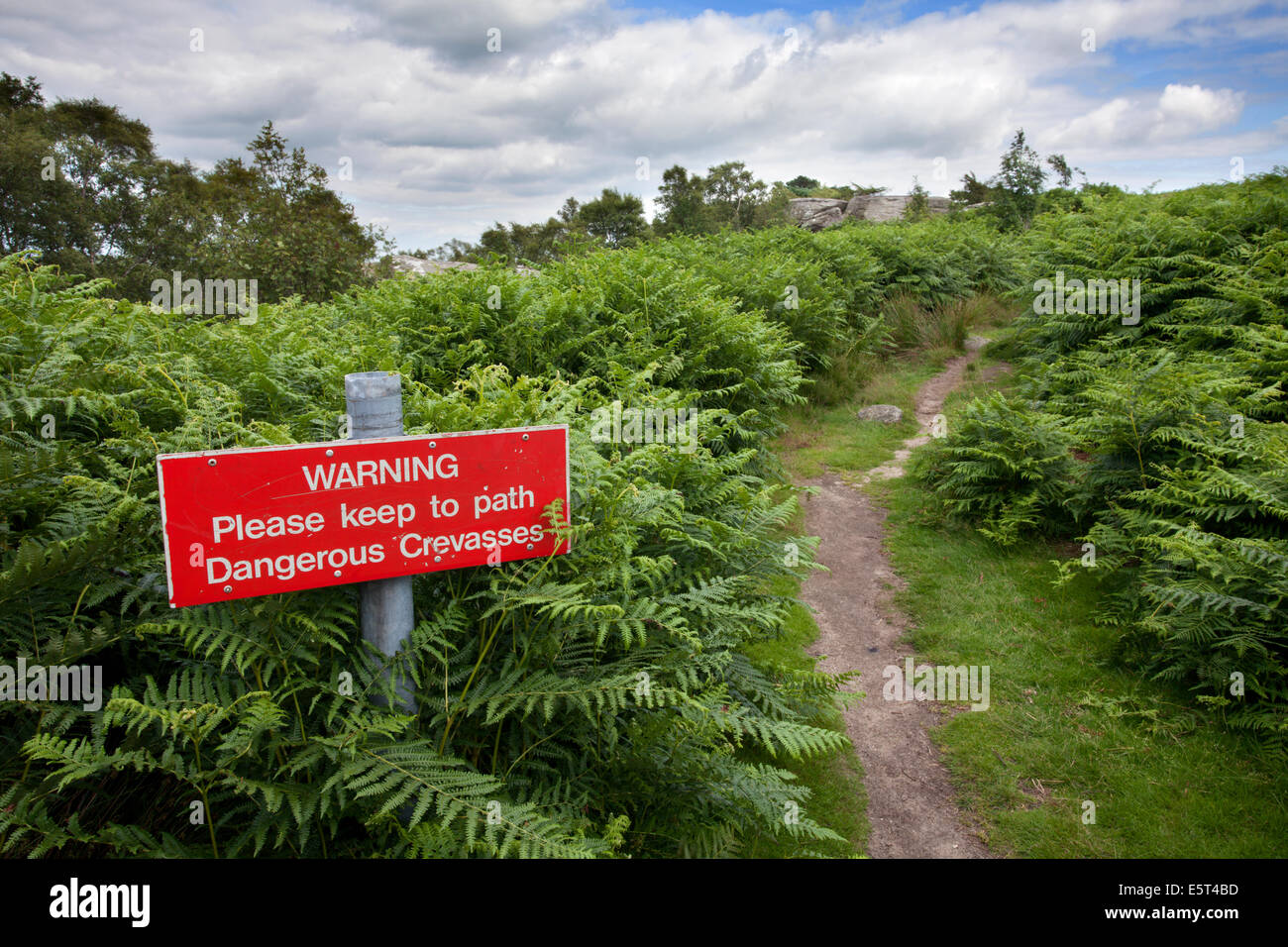 Dangerous Crevasses Warning Sign at Guise Cliff Pateley Bridge North ...