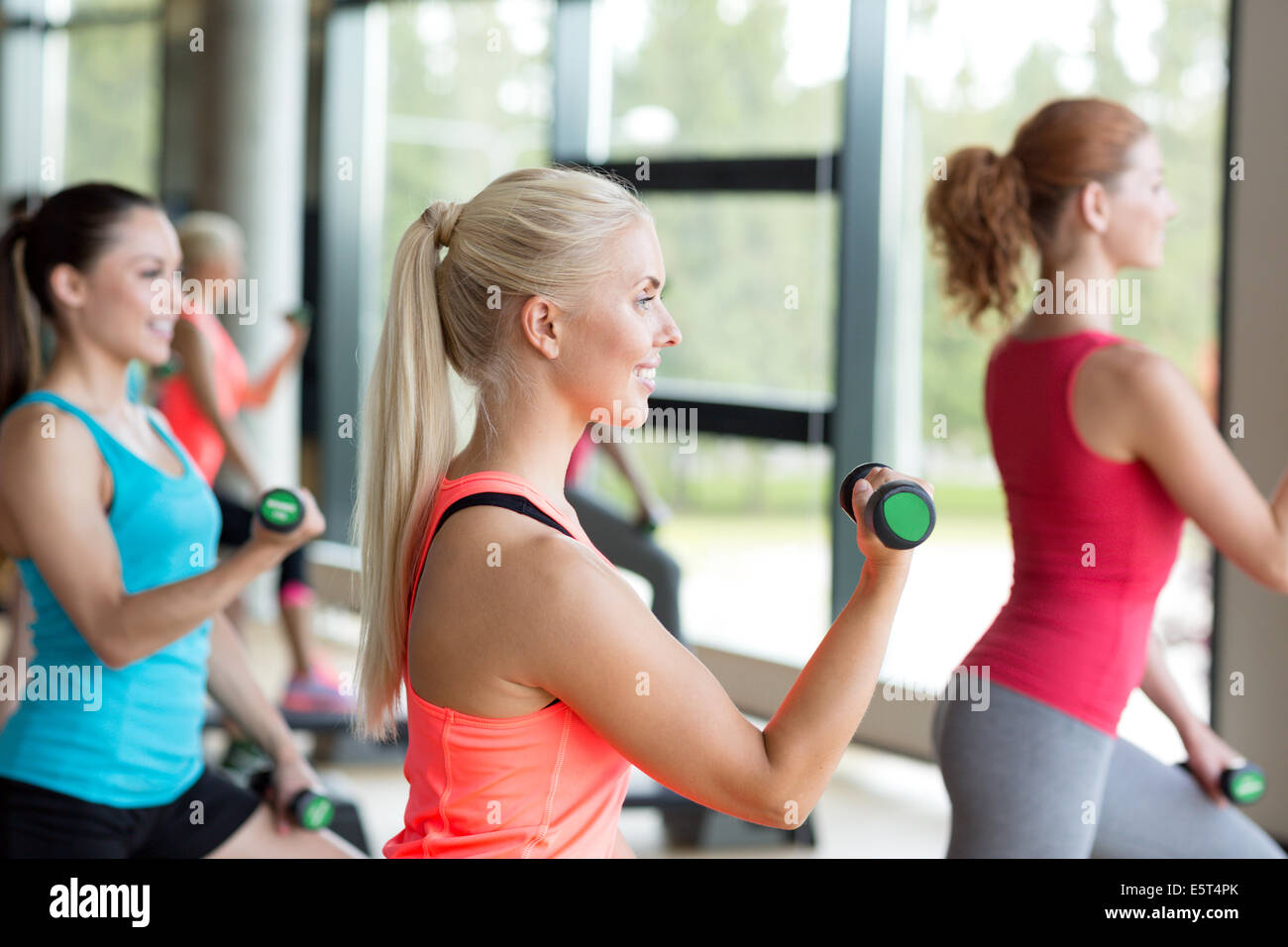 Group smiling women training hi-res stock photography and images - Alamy