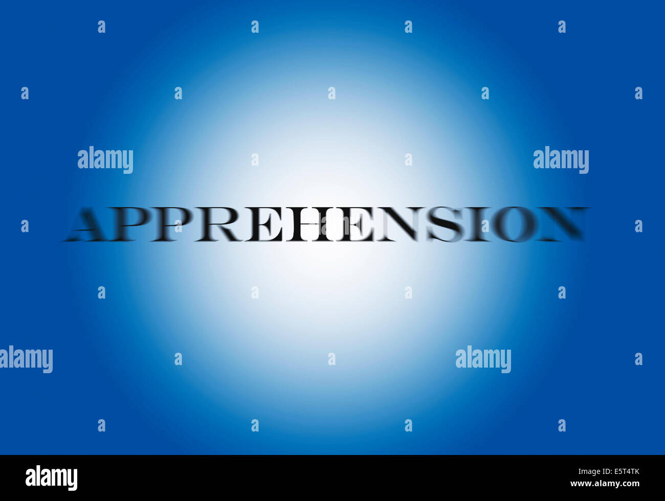 A blue sign saying apprehension Stock Photo - Alamy