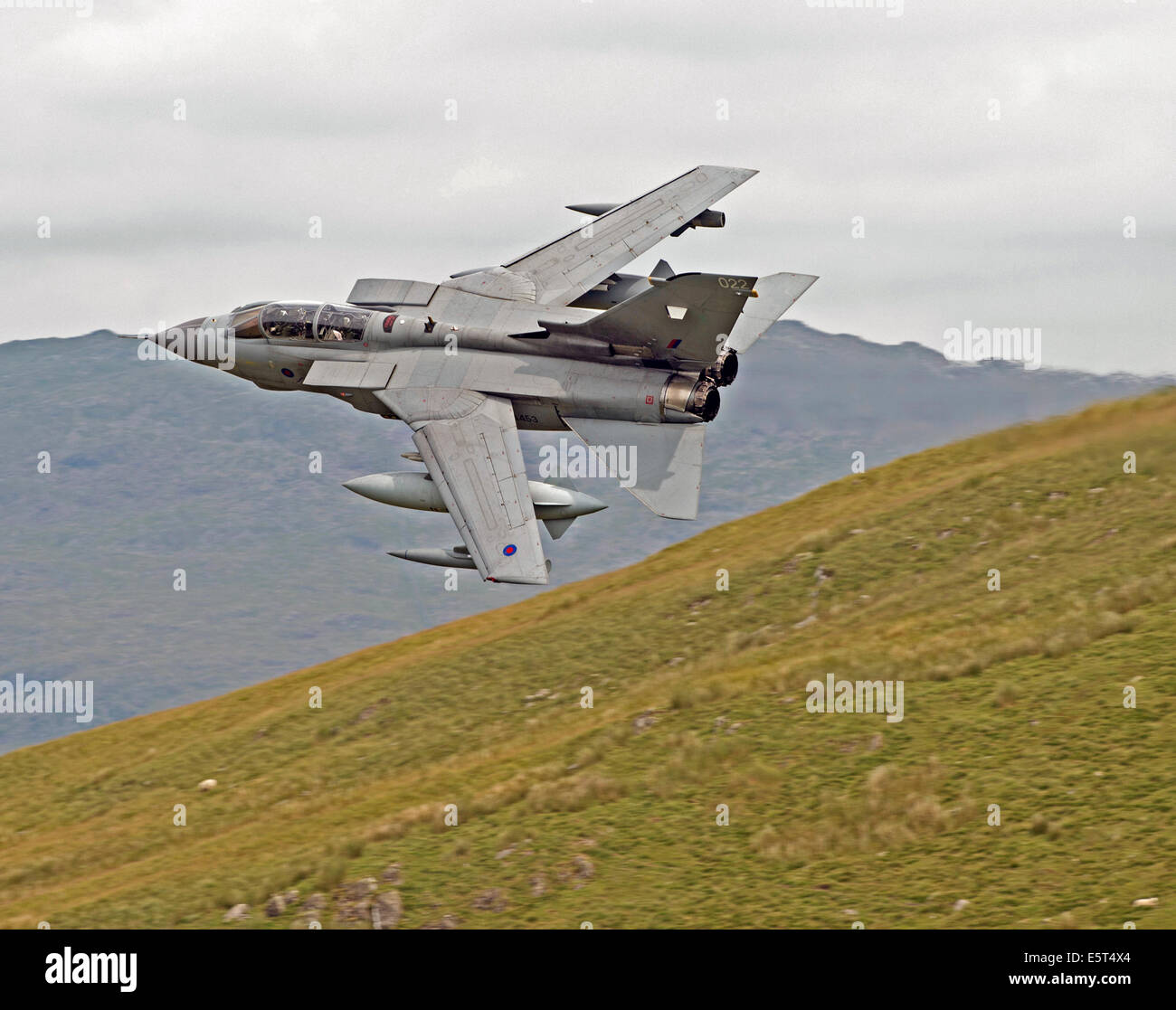 RAF Panavia Tornado GR4 flying low level fling area seven (LFA 7) Mach Loop Stock Photo - Alamy