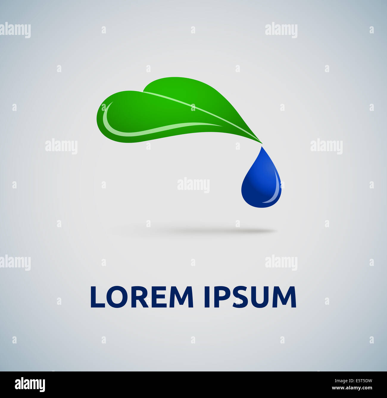 Green leaf and drop of water vector logo for your company, isolated ...