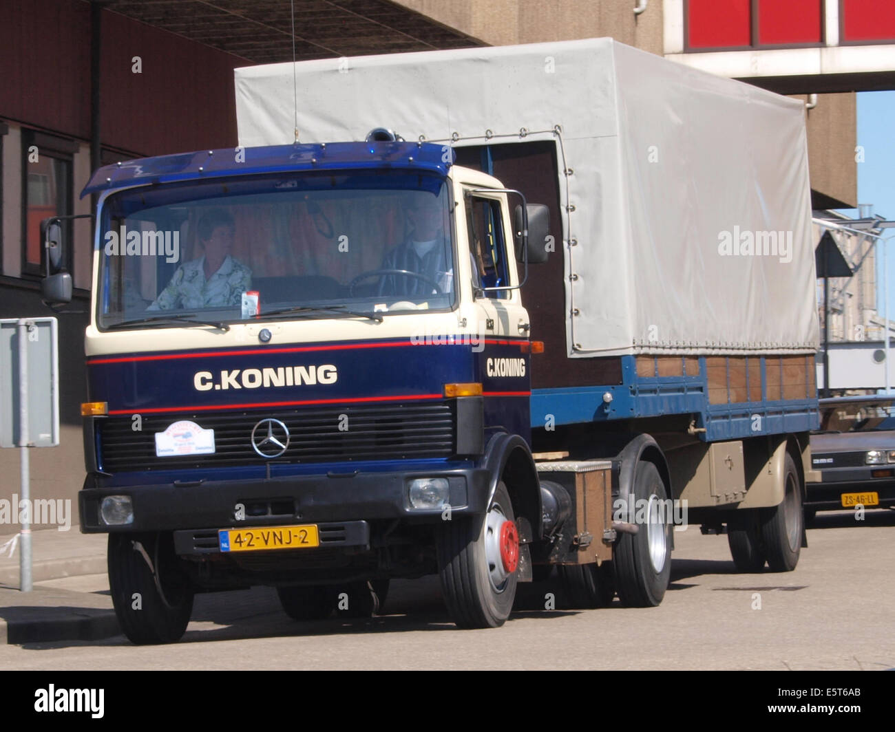 This image shows a 1983 Mercedes-Benz LP 813, a heavy-duty truck ...