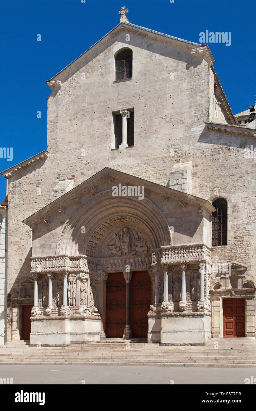 Church of Saint Trophime, former cathedral of Arles, France Stock Photo ...