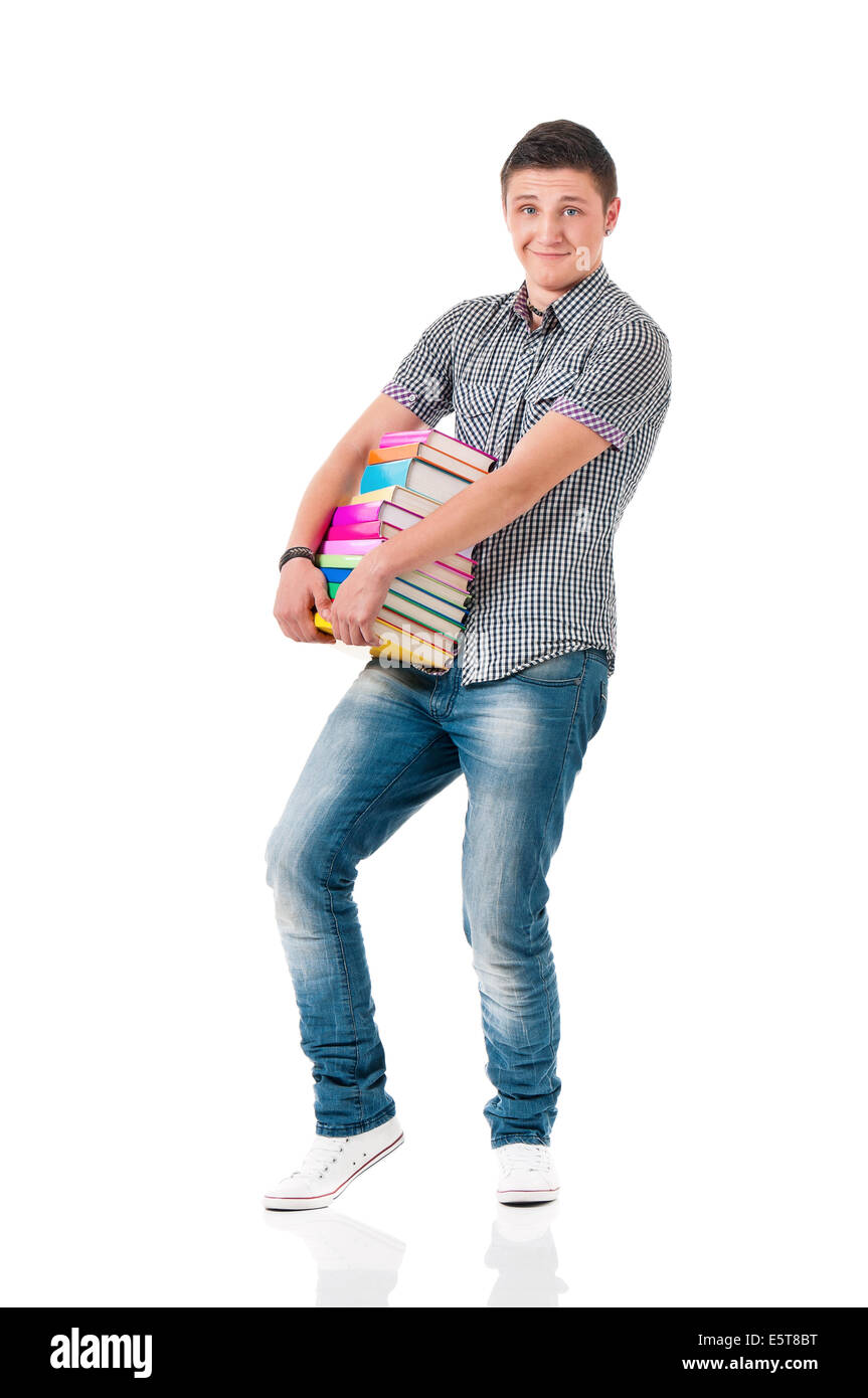 Teenage student library studying Cut Out Stock Images & Pictures - Alamy