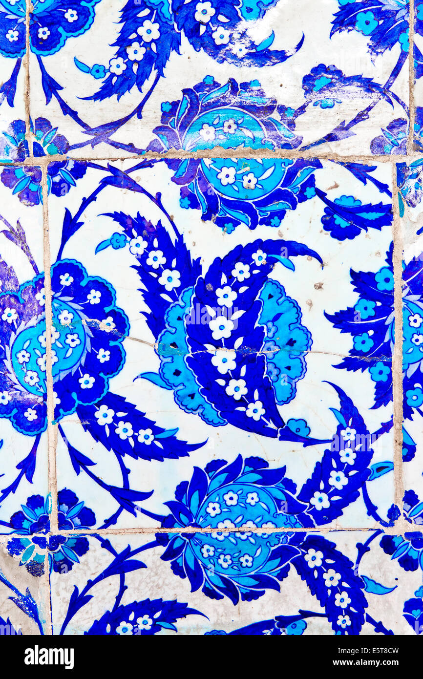 Handmade Turkish Blue Tile Stock Photo - Alamy