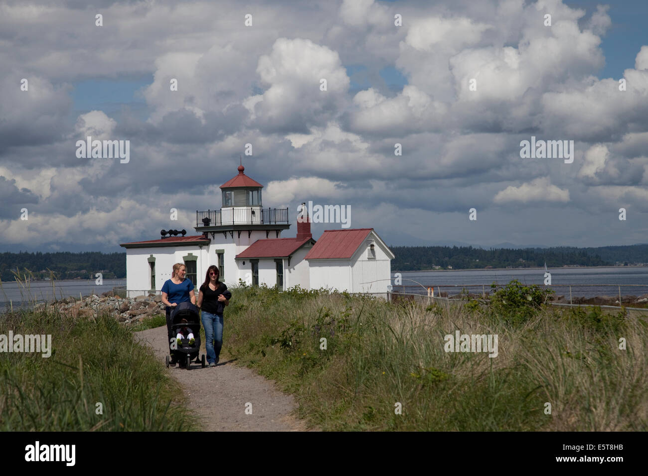 West Point Lighthouse in Seattle's Discovery Park, Washington, USA ...